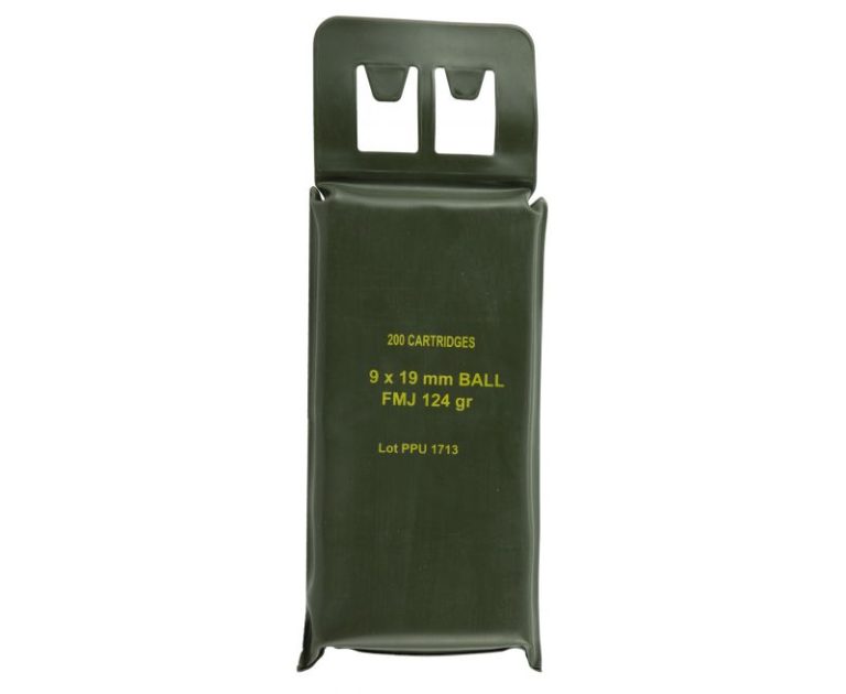 PPU Mil-Spec Battle Pack Brass 9mm NATO 200-Rounds 124 Grain FMJ ...